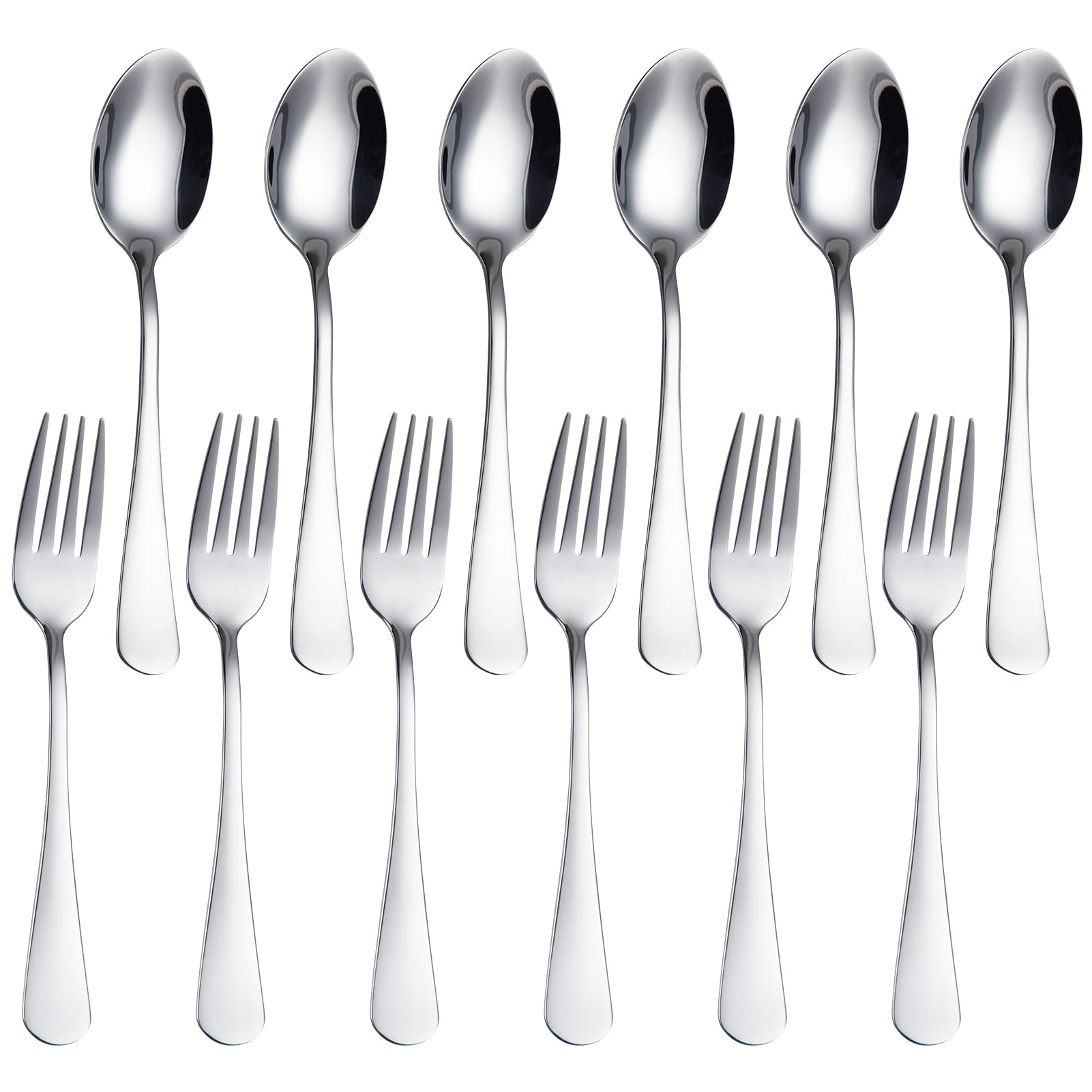 Cibeat Dinner Forks and Spoons Set, 12 Pcs Stainless Steel Spoons and ...