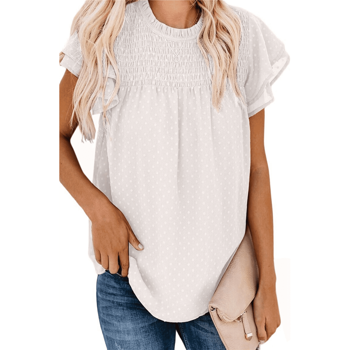 Click here for Unbranded Women Crewneck Lace Crochet Pom Flowy Sh... prices