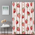 Bathroom Shower Curtain Summer Strawberry Daisy Flower Waterproof ...