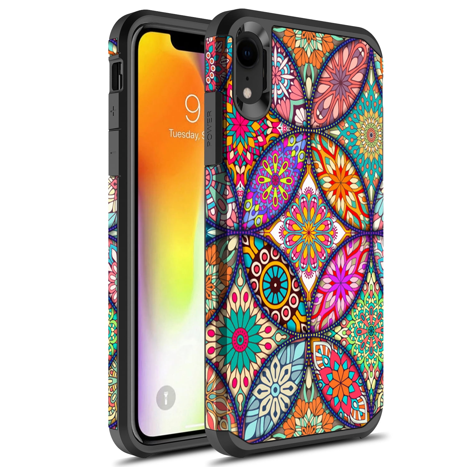 iPhone XR Case, Rosebono Slim Hybrid Dual Layer Graphic Fashion ...