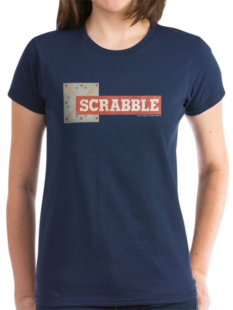 CafePress - Scrabble Tiles Women's Dark T Shirt - Women's Dark T-Shirt ...