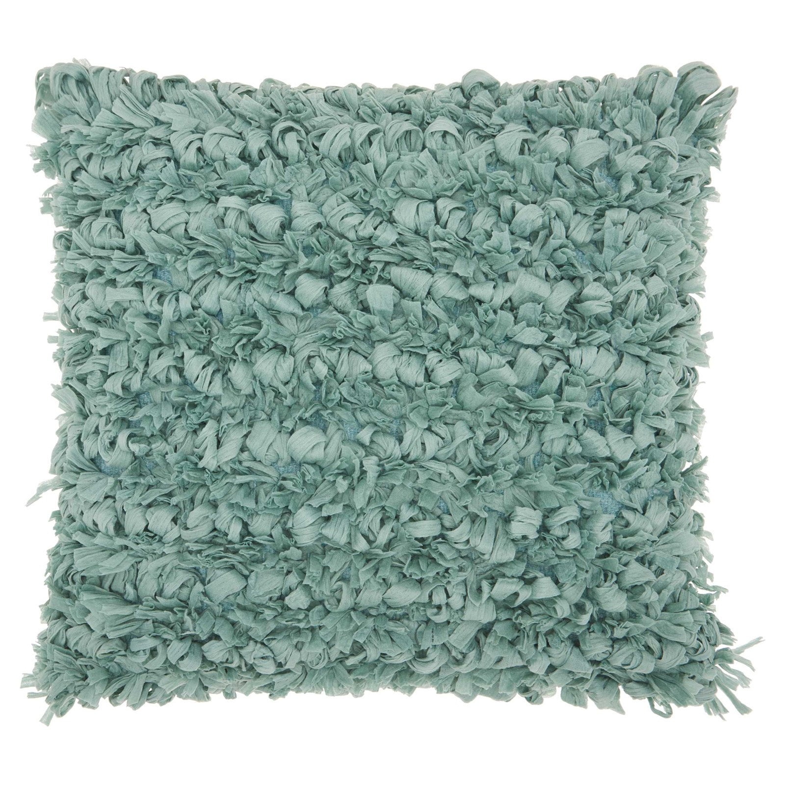 Nourison Paper Loop Shag Decorative Throw Pillow, 20" x 20", Celadon ...