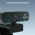 TOPVISION 2K Webcam with Tripod Stand, Black, Built-In Microphone ...