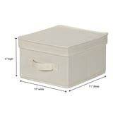 Household Essentials Medium Storage Bin with Lid, Durable Poly-Cotton ...