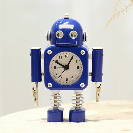 JOYWE Robot alarm clock, silent stainless steel alarm clock with ...