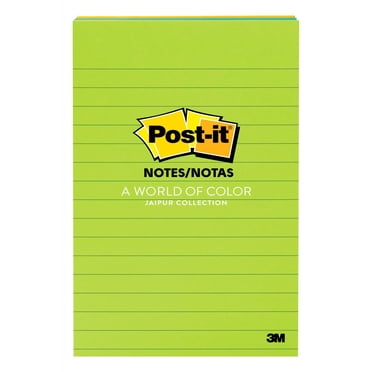 Post-it Super Sticky Notes, 5 in x 8 in, Energy Boost , Lined, 4 Pads ...