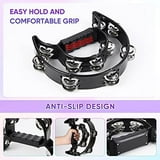 Tambourine Double Row Metal Jingles Bell Hand Held Percussion Half Moon ...