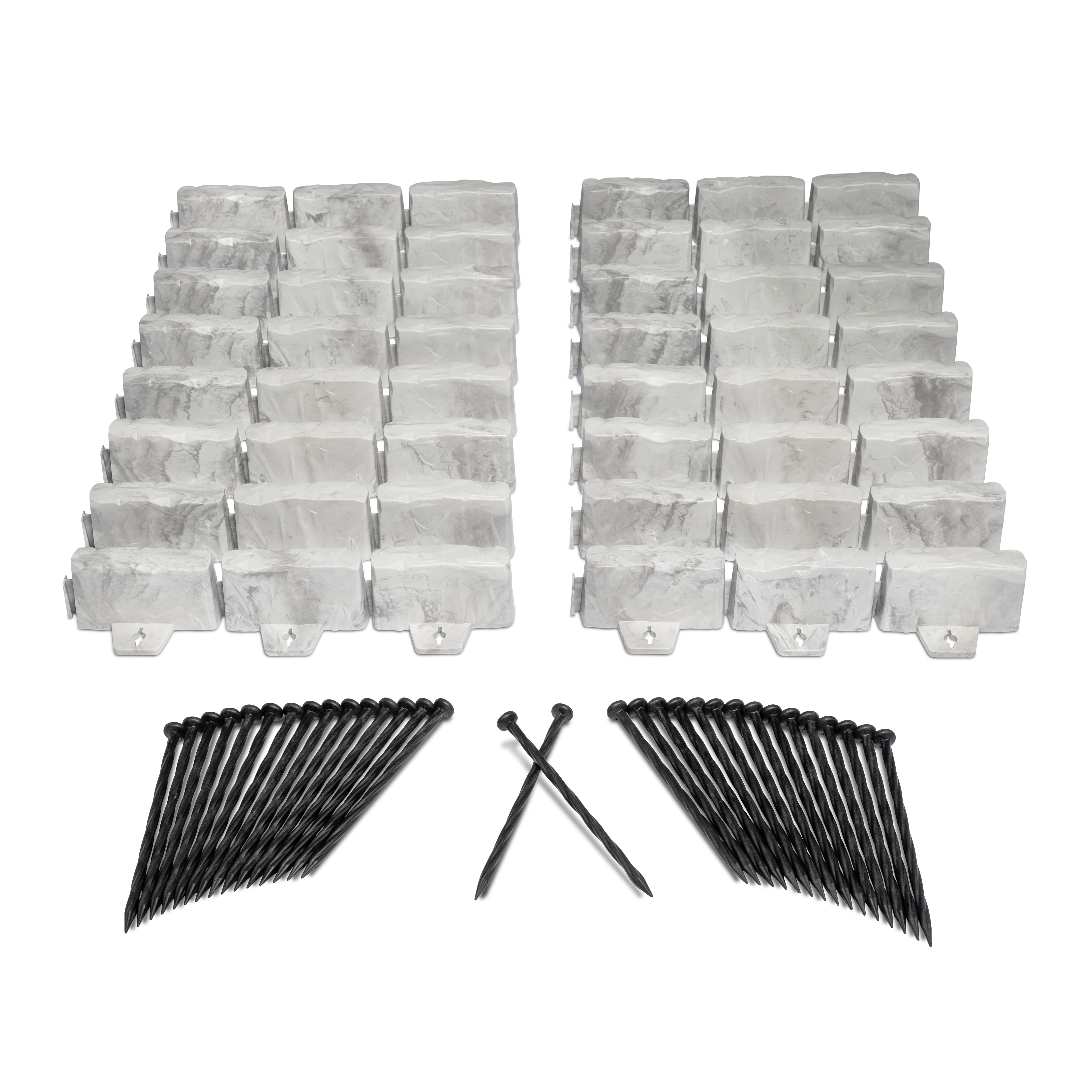 EasyFlex Decorative No-Dig Landscape Edging Kit - 20 ft., Light Gray ...