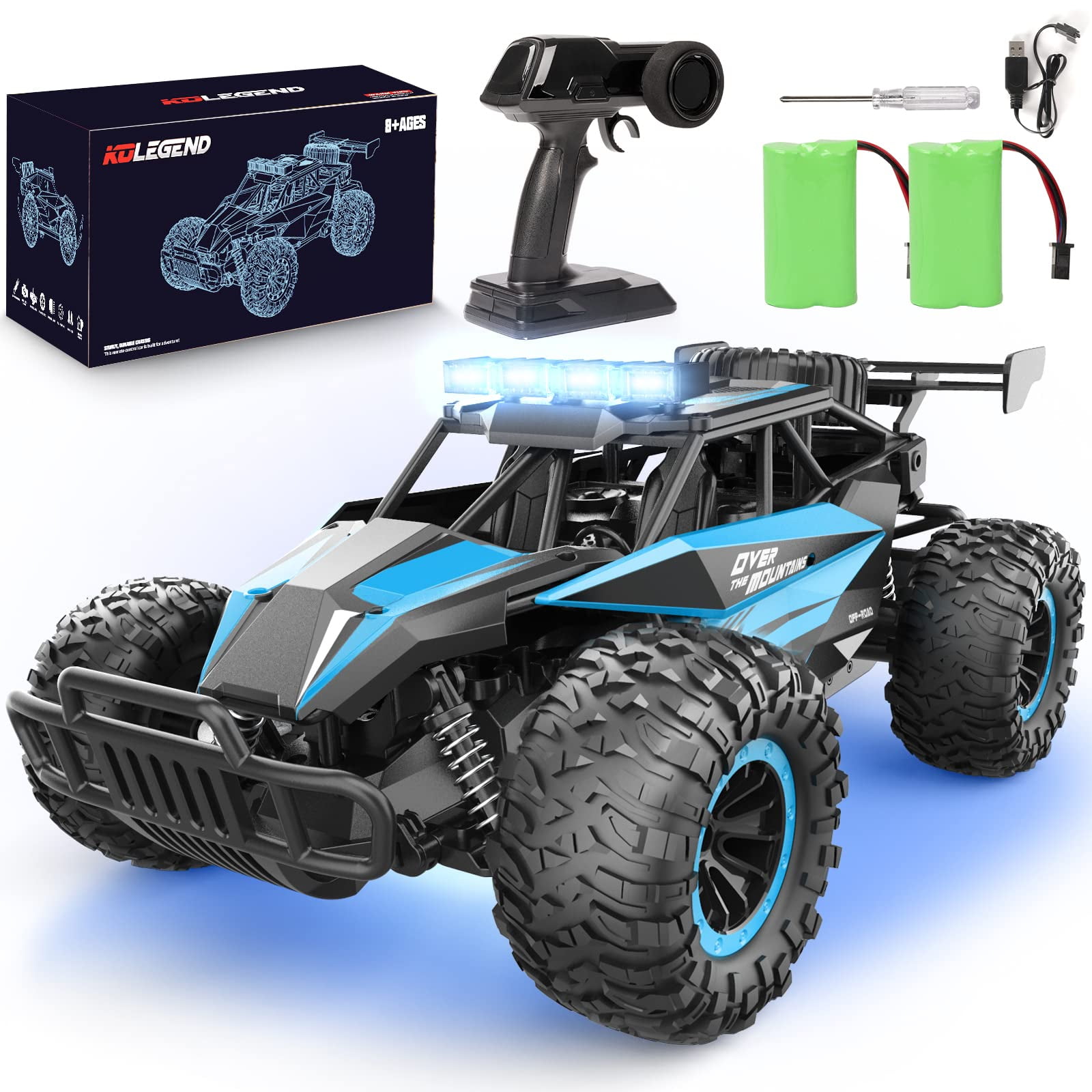 RC Cars 20 Km/h Remote Control Car with Chassis Lights 2 Batteries, 13 ...