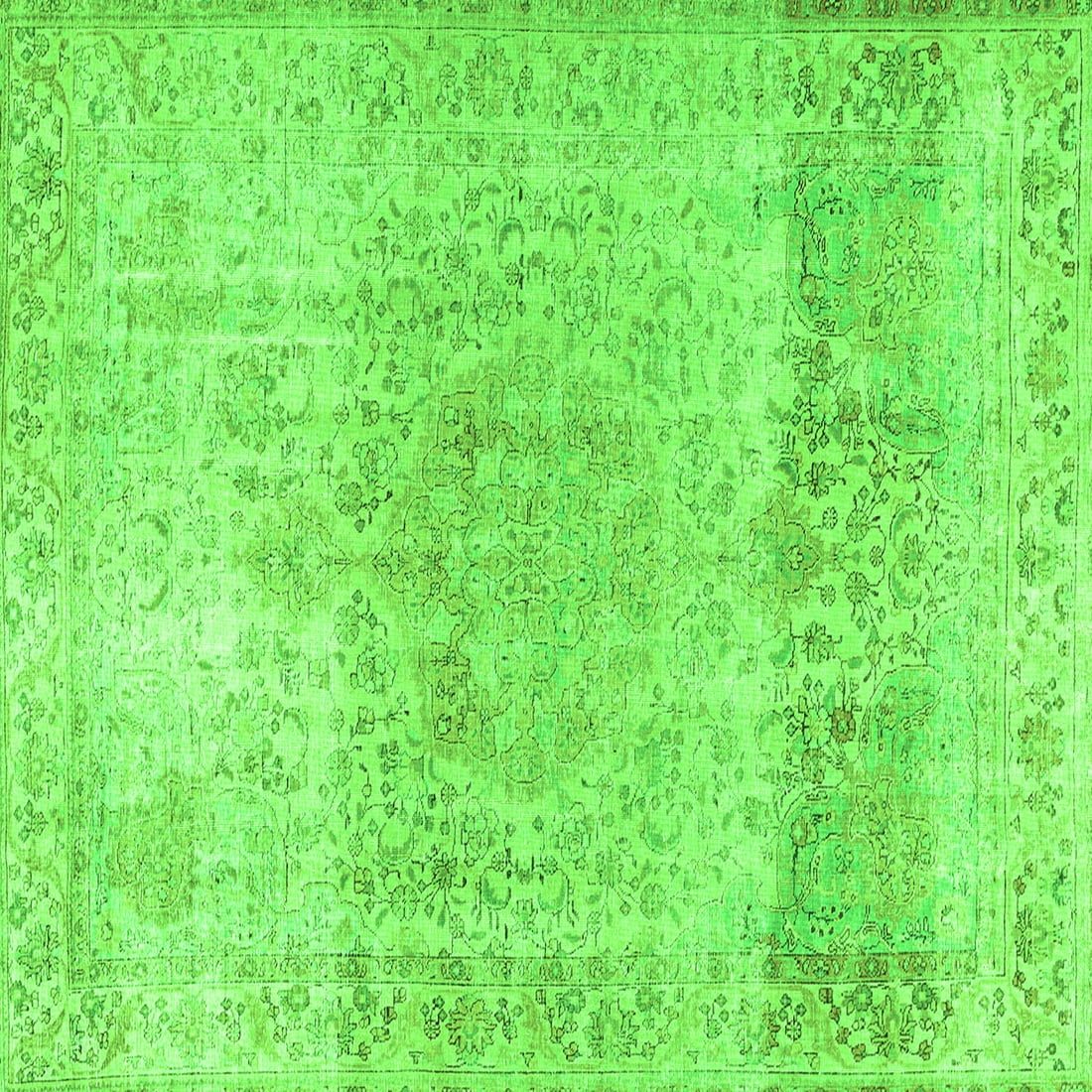Ahgly Company Indoor Square Persian Green Traditional Area Rugs, 7 ...