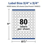 Avery 3/4" x 3/4" Waterproof Heart Labels, 4,000 Labels - Walmart.com