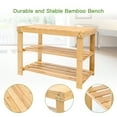 3-Tier Bamboo Shoe Rack Bench, Entryway Organizer Stand, Storage Bench ...