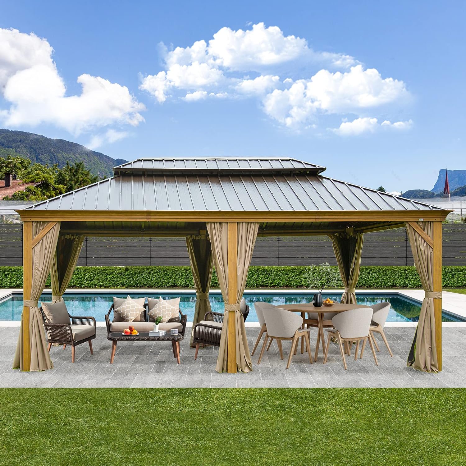 Click here for Domi Outdoor Living 12x18hardtop Gazebo With Woode... prices