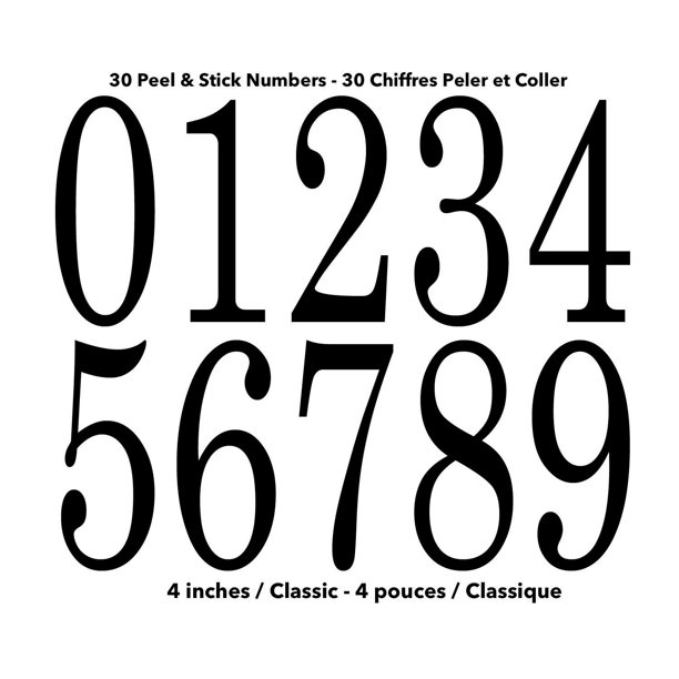 PRO-DF Classic self-adhesive 4'' numbers kit - Walmart.ca