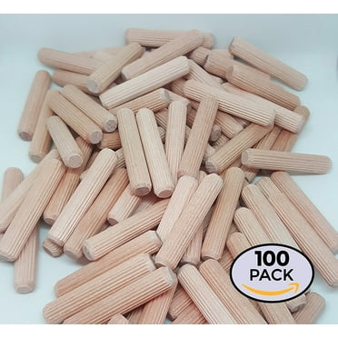 Spiral Fluted Birch Wooden Dowel Pins - Spiral Dowel Pins 3/8" x 1 1/2 ...