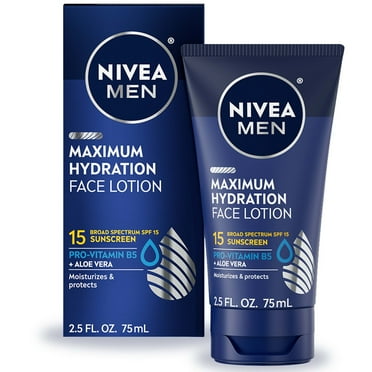 NIVEA MEN Maximum Hydration Face Lotion with Broad Spectrum SPF 15 Sunscreen, Lightweight ...