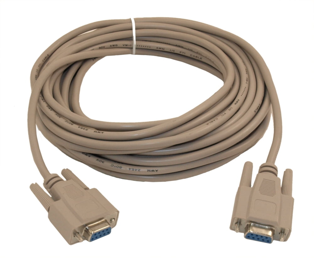 25ft Serial NULL-MODEM, DB9/DB9 Female to Female Cable - Walmart.com