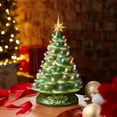 Casafield 15-Inch Green Ceramic Christmas Tree, Pre-Lit with 128 Lights ...