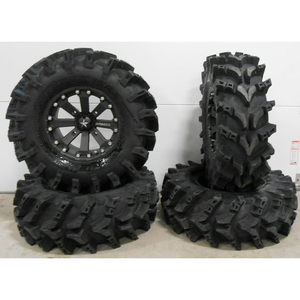 MSA Black Kore 14" ATV Wheels 30" Outback Max Tires Honda Foreman ...
