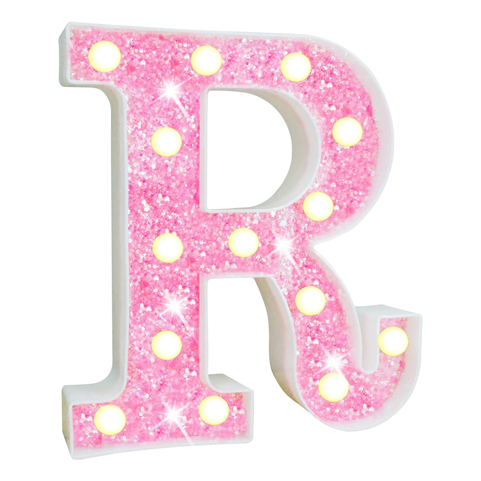 LED Marquee Letter Lights, Light Up Pink Letters Glitter Alphabet ...