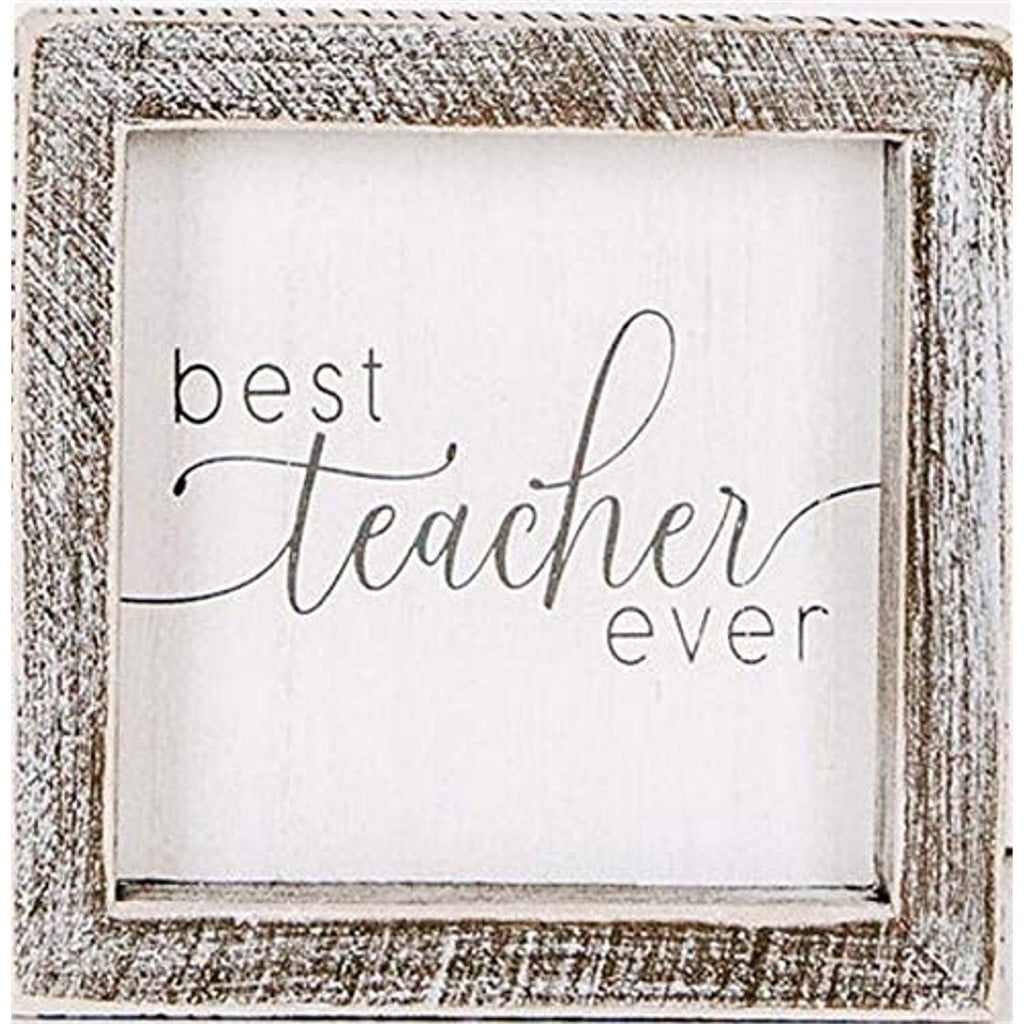 Best Teacher Ever Wood Hanging Sign - Walmart.com - Walmart.com