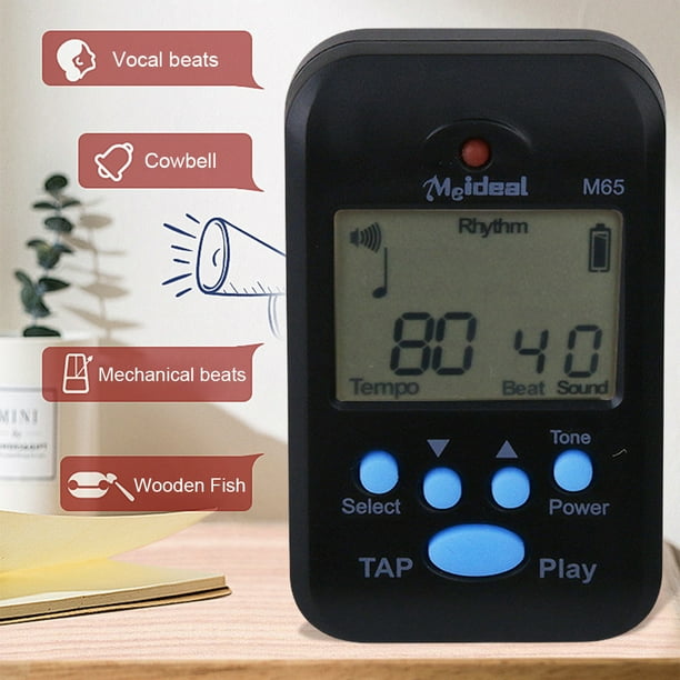 Metrónomo electrónico Mini metrónomo con clip Pantalla LED para tambor ...