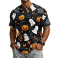 BRANROY Mens Short Sleeve Halloween Sport Shirt - Casual Collared Shirt ...