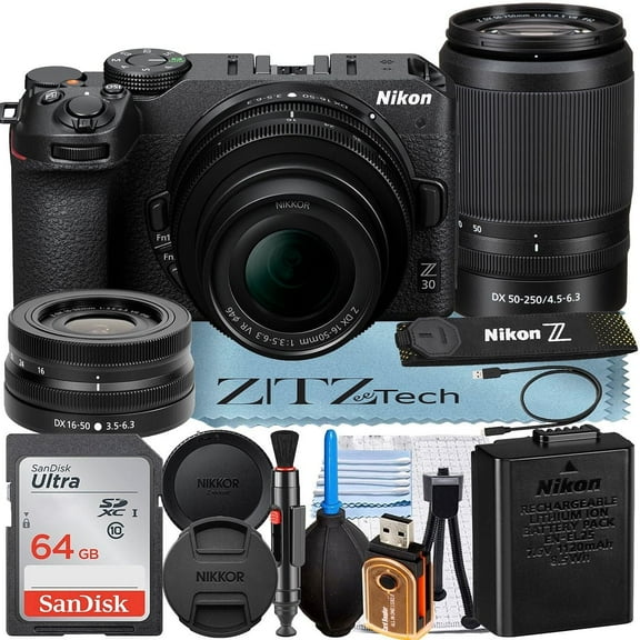 Nikon Z30 Mirrorless Camera with NIKKOR 16-50mm + DX 50-250mm Zoom Lens ...