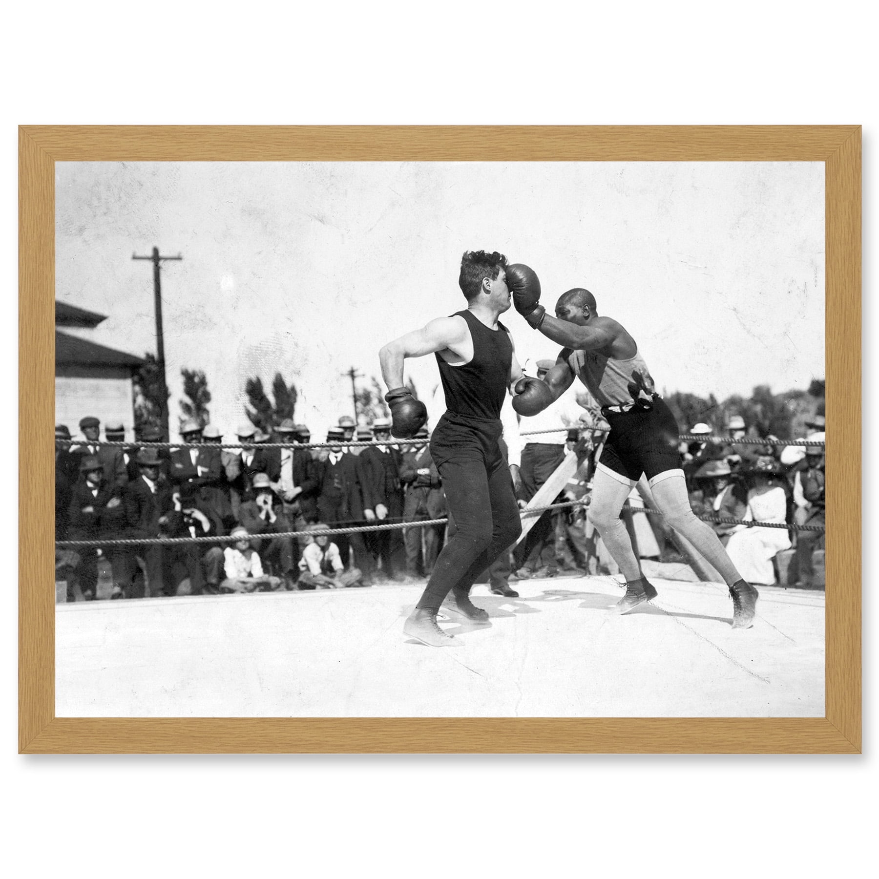 Vintage Photo Jack Johnson Boxer Kaufmann Punch Boxing Match Artwork ...