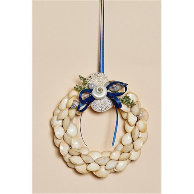 Harvest of Barnstable ACR Clam Shell Hanger with Blue Bow - 3 inch ...