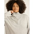 Scoop Women’s & Women's Plus Ultimate ScubaKnit Half Zip Sweatshirt ...