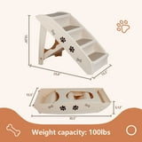 HomGarden 4 Step Non-Slip Foldable Pet Stairs, Supports 100lbs ...