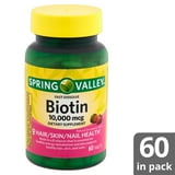 Spring Valley Fast-Dissolve Biotin Dietary Supplement Tablets for Hair ...