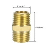 Uxcell Brass Pipe Fitting , Hex Nipple , 1/4NPT x 1/4NPT Male Pipe - Walmart.com