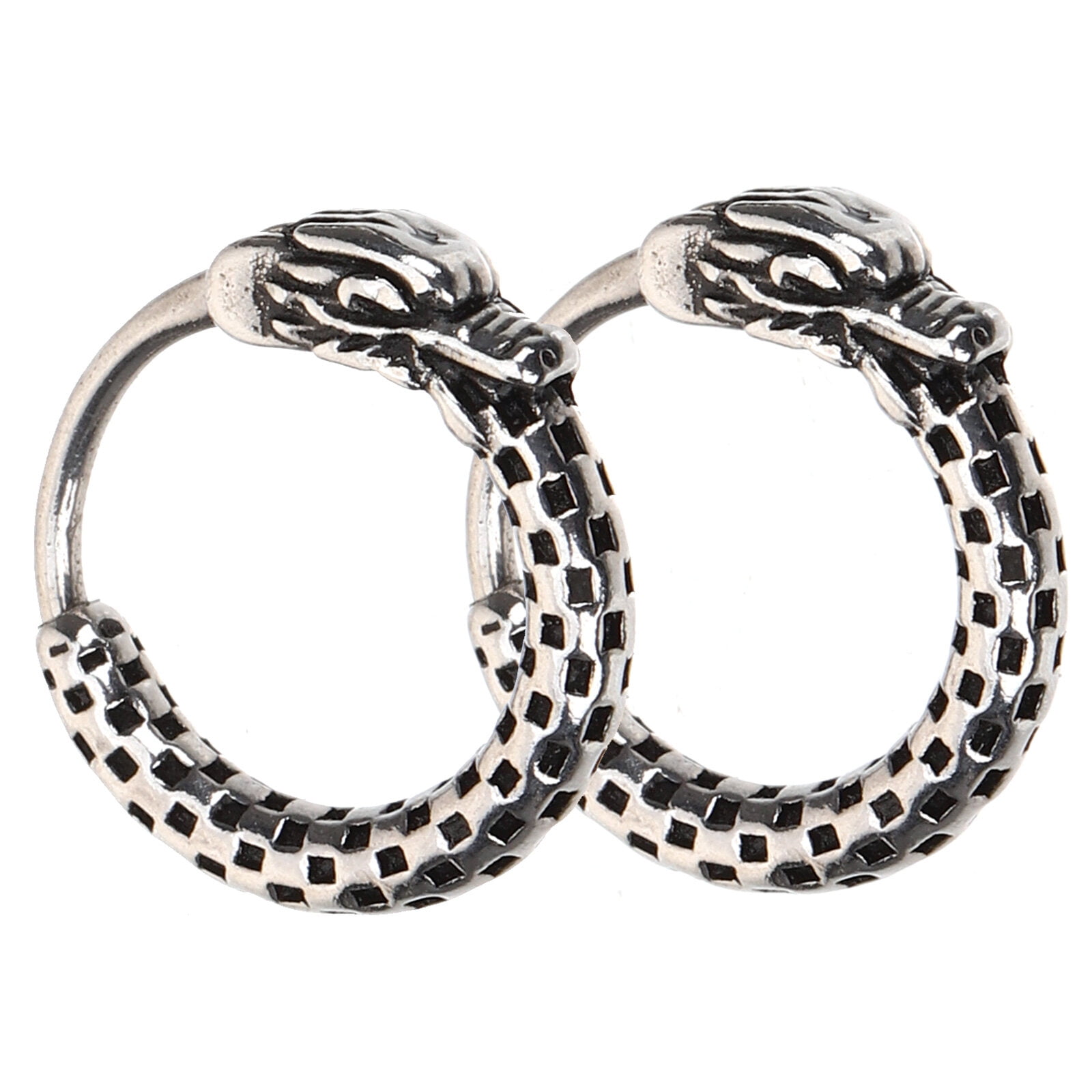 1 Pair Men Round Loop Earrings Vintage Dragon Loop Earrings Round Stud ...