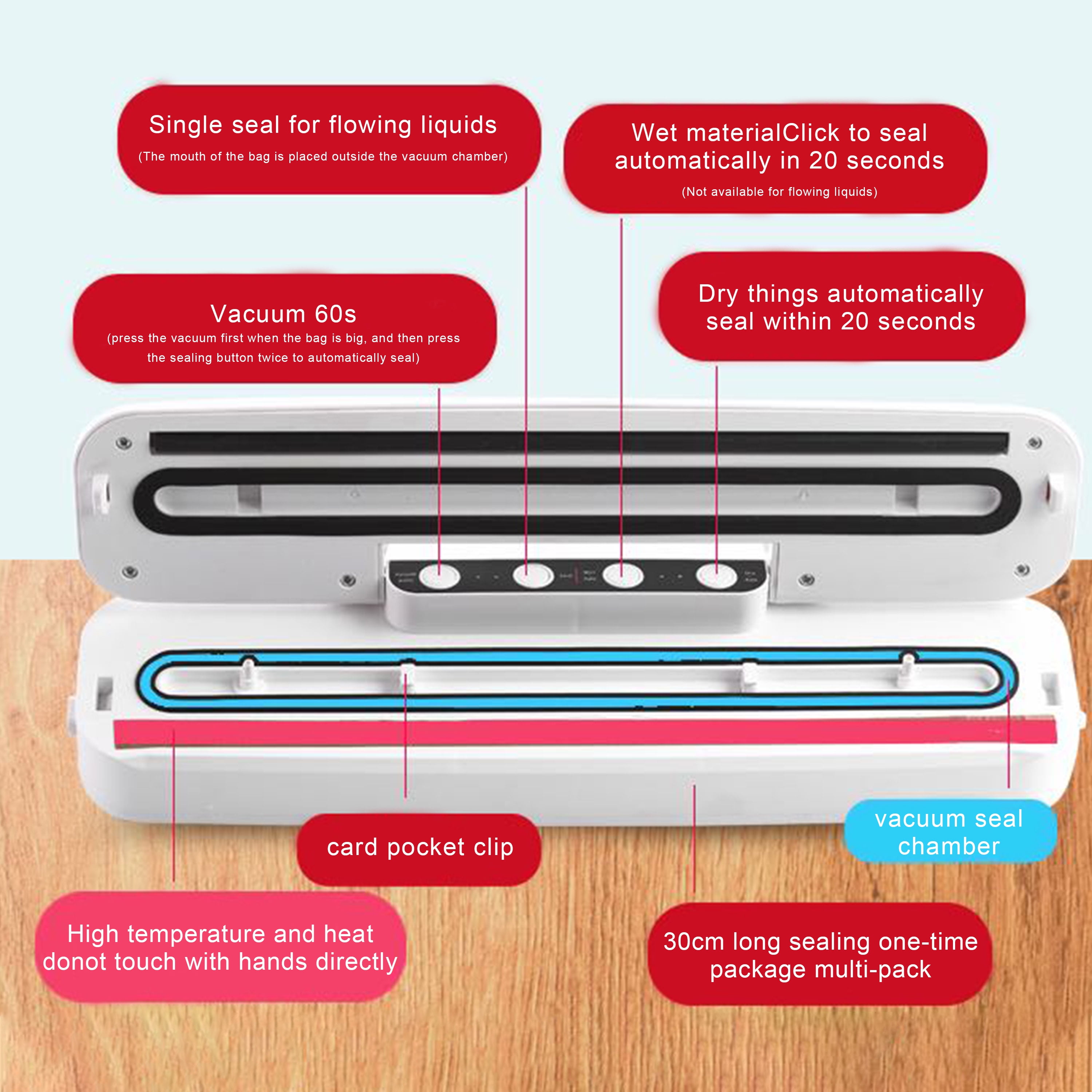 Vacuum Sealer Machine, Food Vacuum Sealer with Automatic Air Sealing ...