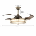 42'' 4 Retractable Blades Modern Style LED Ceiling Fan with Remote ...