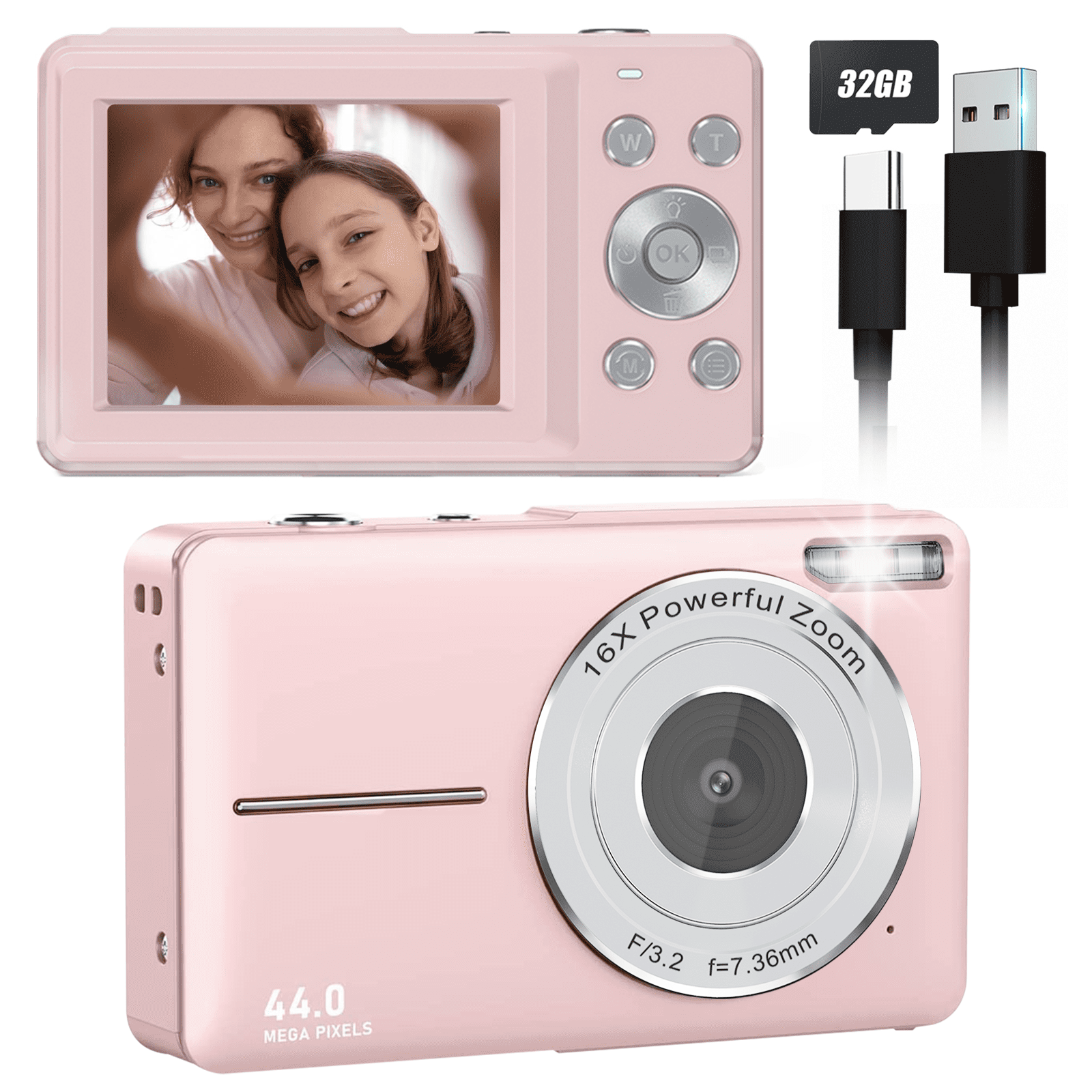 Seckton Kids Digital Camera FHD 1080P 44MP Photography Camera with ...
