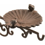 Flag Emotes Distressed Brown Cast Iron Bird Bath & Plant Hanger, 10.25 ...