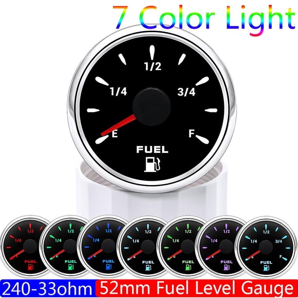 0-190 Ohm Fuel Level Gauge With 7 Color Light 240-33 Ohm Oil Tank Level ...