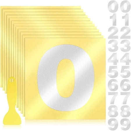 5 Sets Reflective Vinyl Number Sticker 50 Piece Self Adhesive Number ...