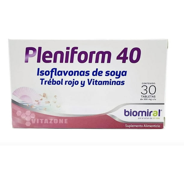 PLENIFORM 40. ISOFLAVONAS DE SOYA. BIOMIRAL TABS 500MG C/U CON 30 ...