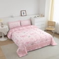 Glitter Bow Comforter Set King,Leaves Botanical Rose Bedding for Kids ...