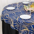 Efavormart 72"x72" Royal Blue Wave Embroidered Sequin Table Overlay ...