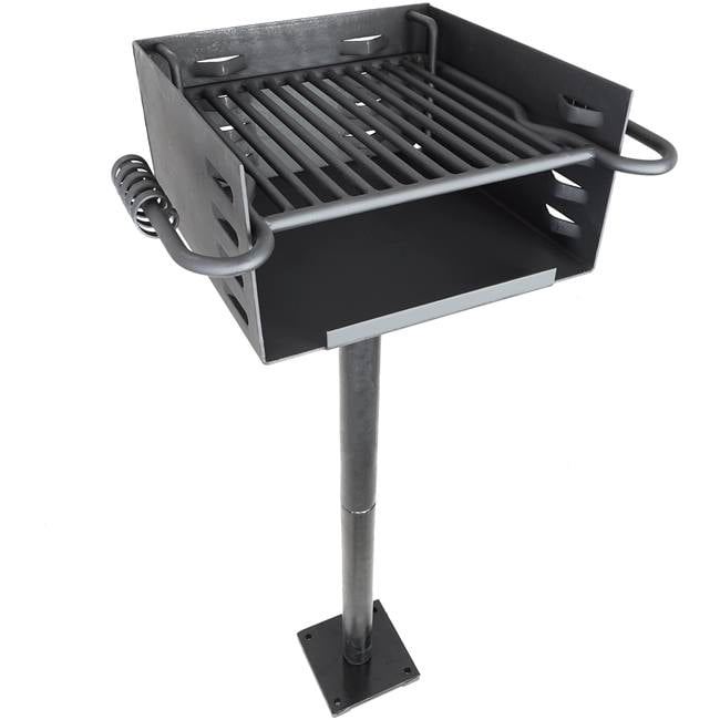 Titan Single Post Park Style Grill Charcoal Grill w Base Anchor BBQ ...