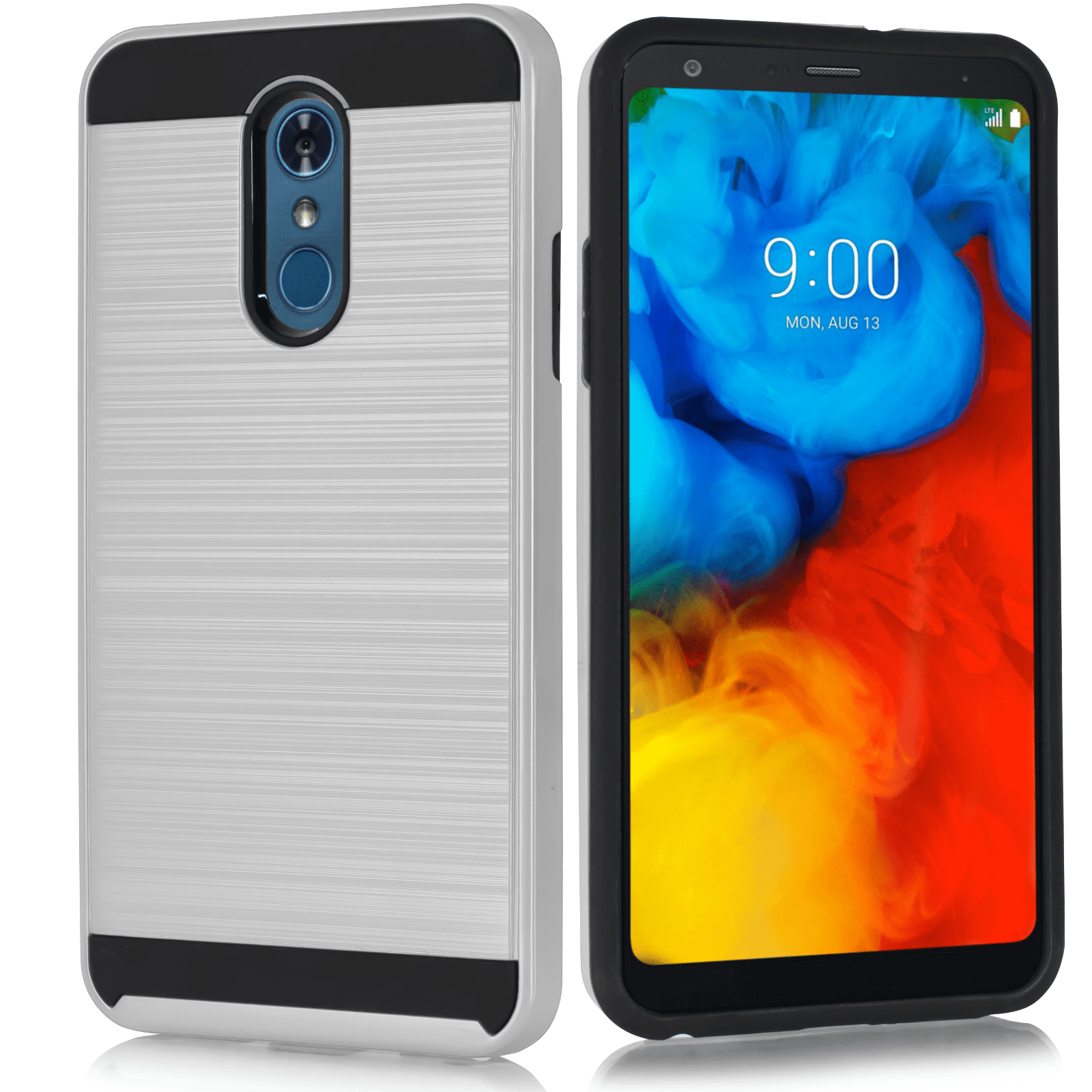 for 6.2" LG Stylo 5 Brushed Metal Slip Resistant Hybrid Slim Hard Back ...