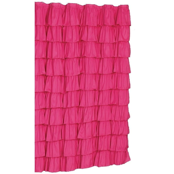 Ruffled pink Fabric Shower Curtain - Walmart.com - Walmart.com