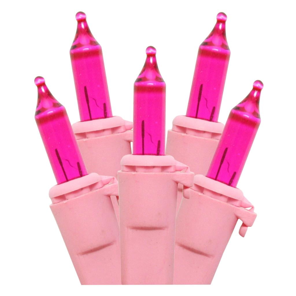 Brite Star 96825 - 50 Light Pink Wire Pink Miniature Light Christmas ...