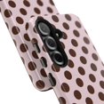 Blush Cocoa Dots Tough Phone Case, Soft Polka Dot Dual Layer Protective ...