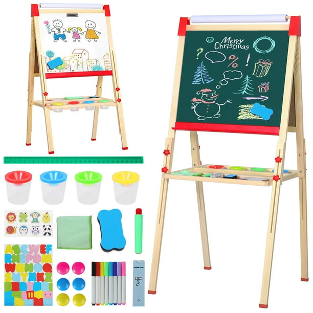 58" Easel for Kids Height Adjustable Standing Wooden Art Easel Large ...
